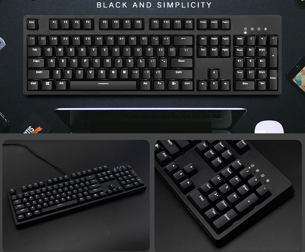 Ajazz AK535 USB Wired Mechanical Gaming Keyboard Black