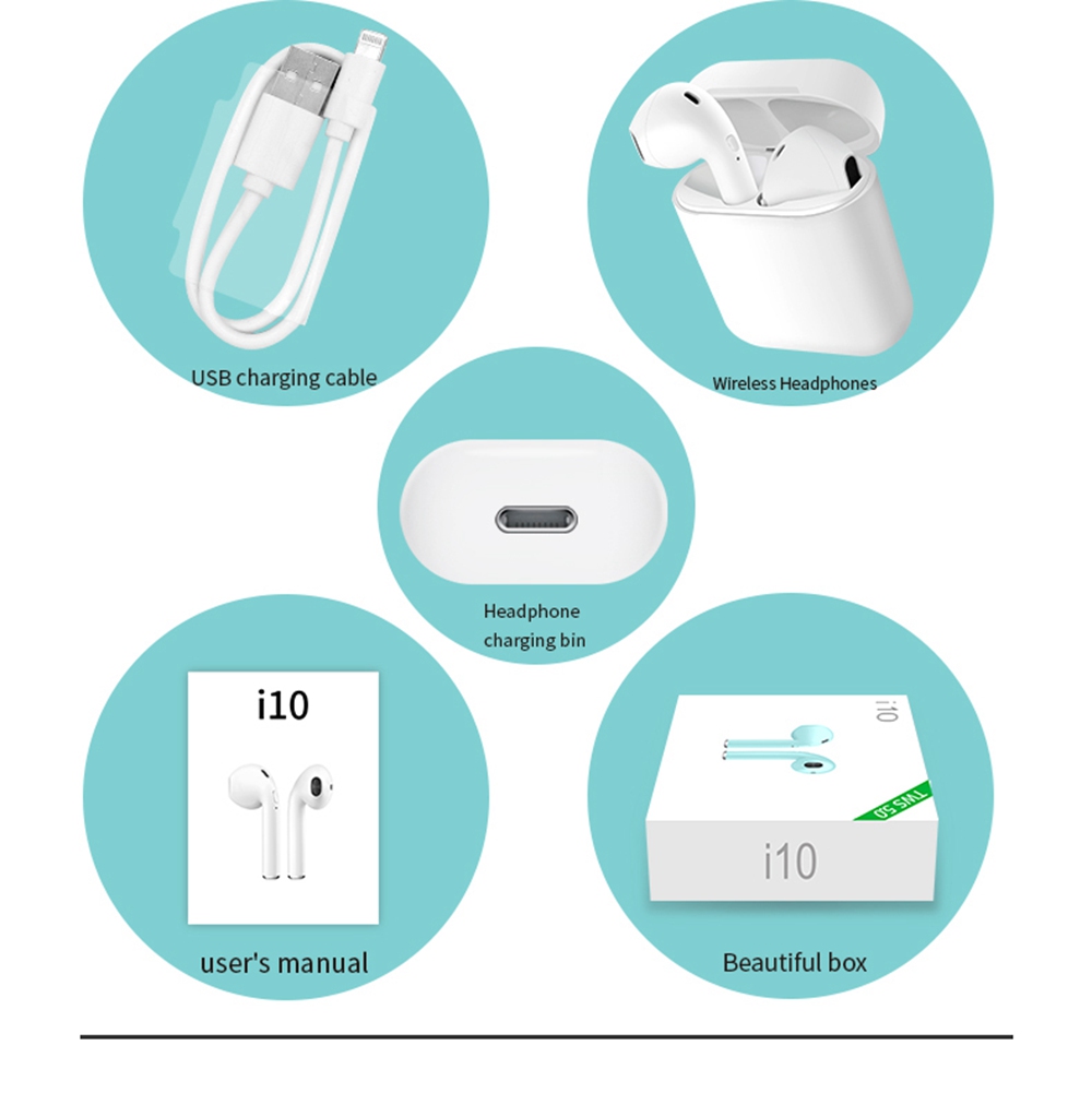 i10-TWS Bluetooth 5.0 Earbuds White