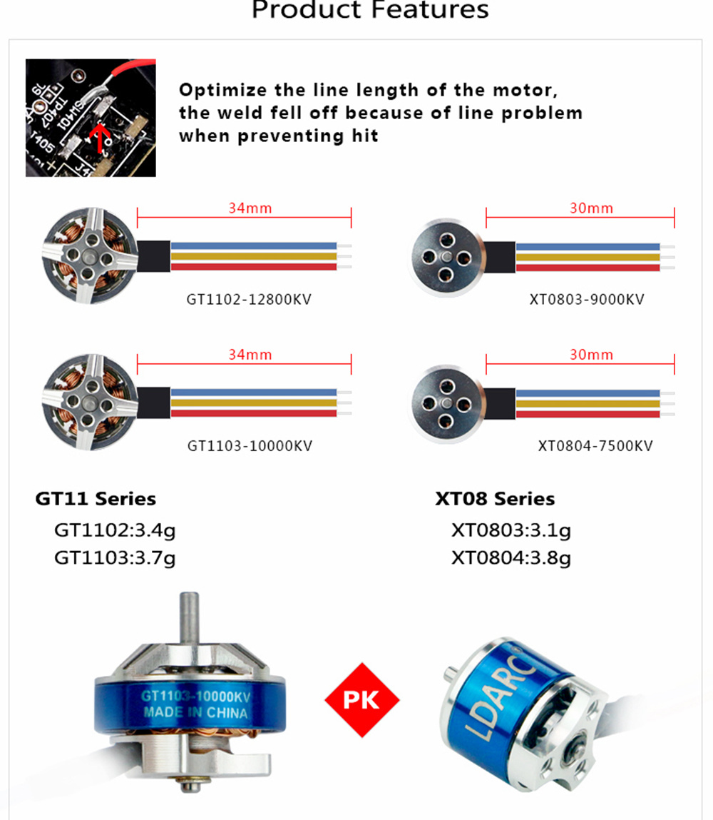 LDARC Tiny GT8 RC Racing Drone BNF Flysky Receiver