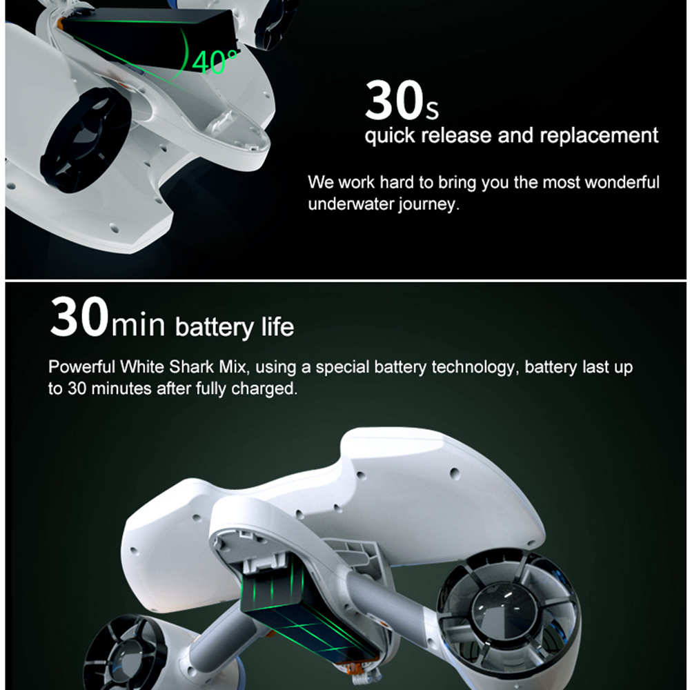 SUBLUE White Shark Mix 520W Electric Motor Diving Underwater Scooter