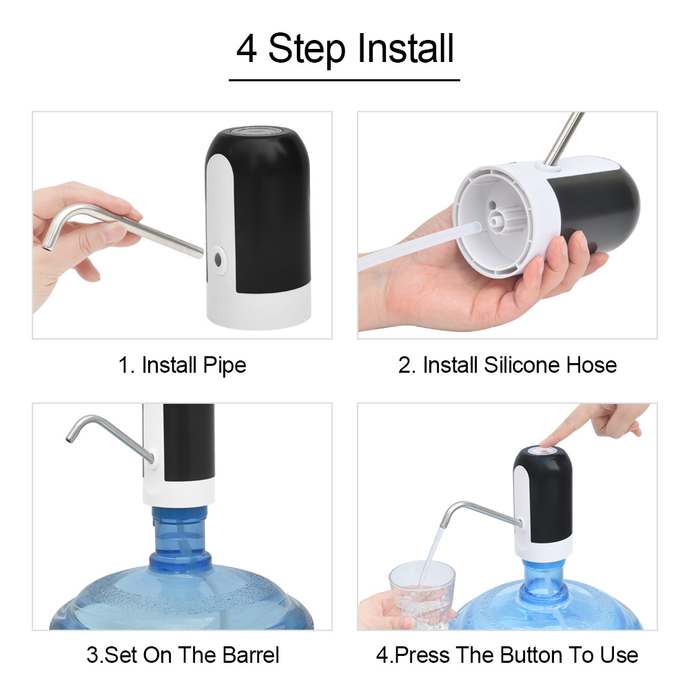 Automatic Smart LED Electric Water Pump Black