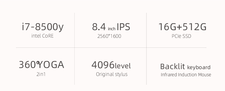 One Netbook One Mix 3S Laptop i7-8500Y 16GB 512GB Platinum Gift Set 4