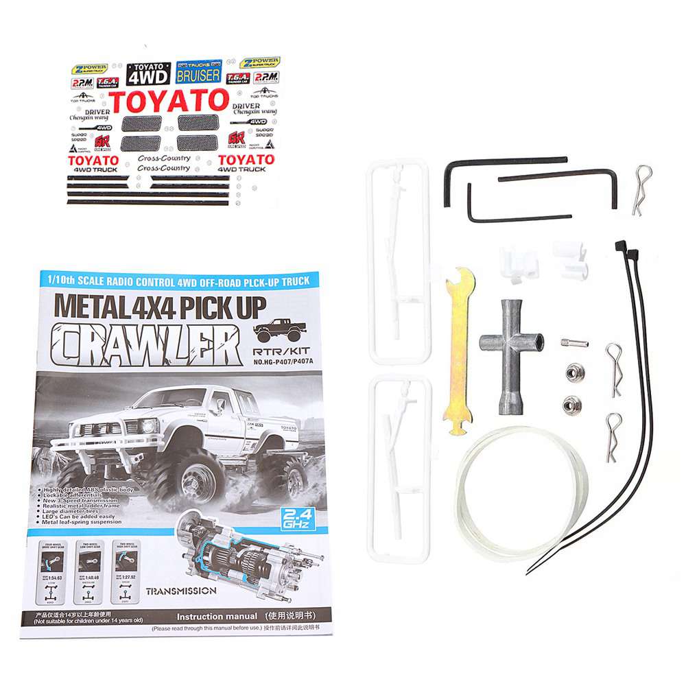 HG P407 1:10 2.4G 4WD Brushed Metal Off-road Climbing Truck RC Car RTR