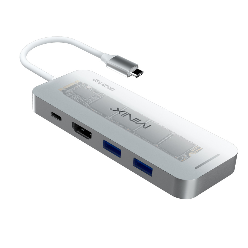MINIX NEO C SSD USB-C HUB With 120G SSD Silver
