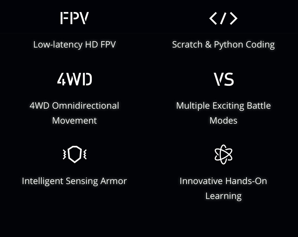 DJI RoboMaster S1 4WD FPV RC Robot Intelligent Scratch Python Coding