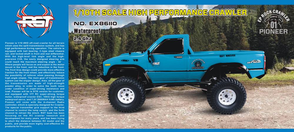 RGT Pioneer EX86110 1/10 2.4G 4WD Brushed Waterproof Truck RC Car RTR