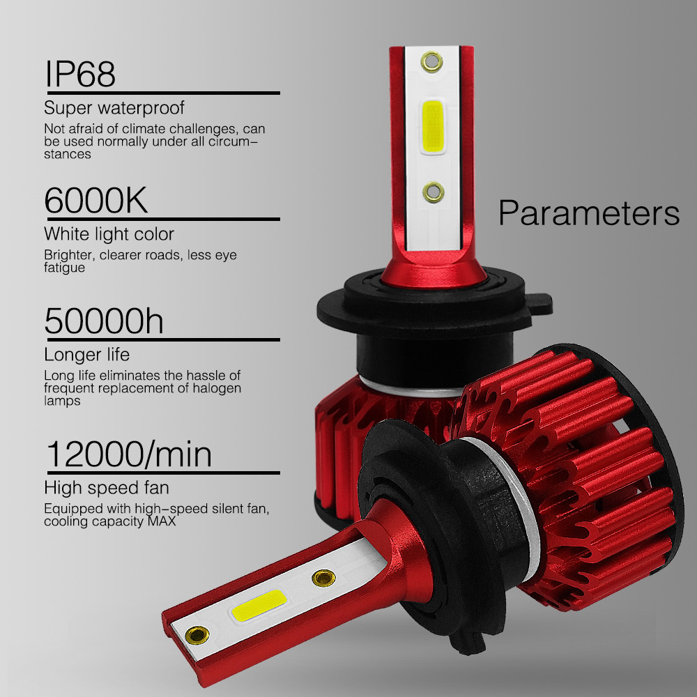 Q6-H7 Car LED Headlight Bulb Extremely Bright Chips