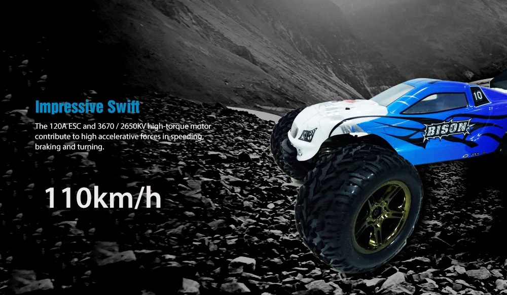 VKAR Racing BISON V3 RC Car With Matel Bottom Plate RTR Blue