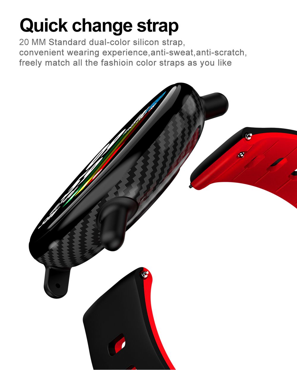 Makibes K1 Smartwatch 1.3 Inch Screen Multi-sport Functions IP68 Red