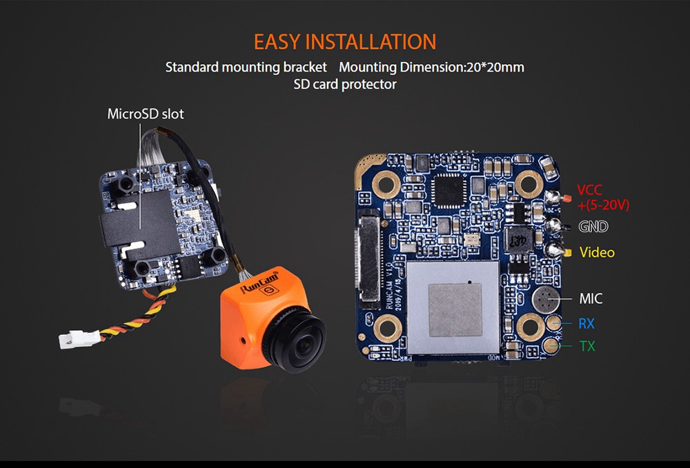 Runcam Split 3 Micro 1080P/60fps 165 Degree HD DWDR MINI FPV Camera