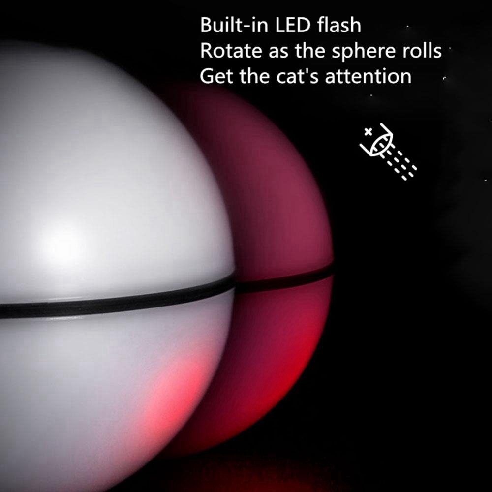Automatic LED Flash Rolling Ball for Dogs Cat Toys White