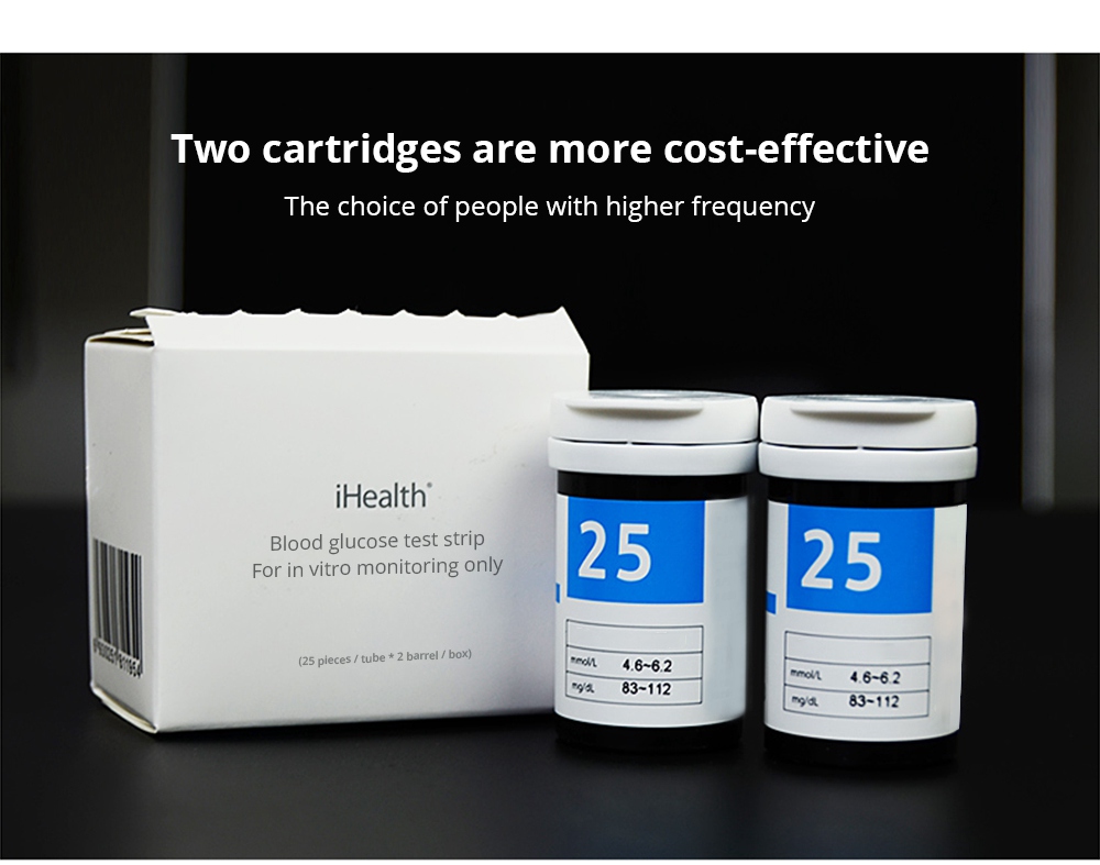 50PCS iHealth EGS-2000 Blood Glucose Test Strip
