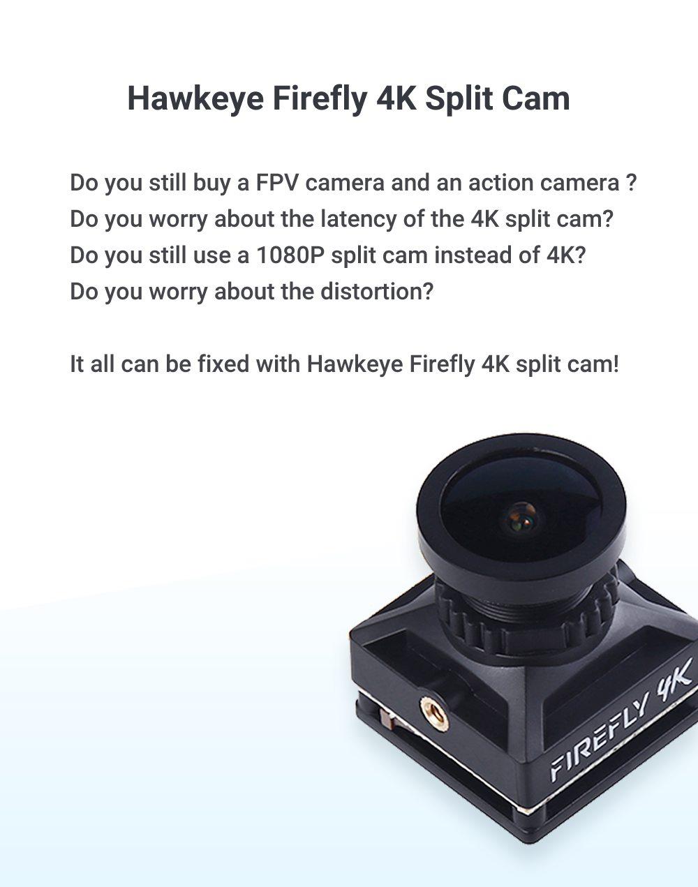 Hawkeye Firefly Split 4K 12MP Single Board DVR WDR FPV MINI Camera