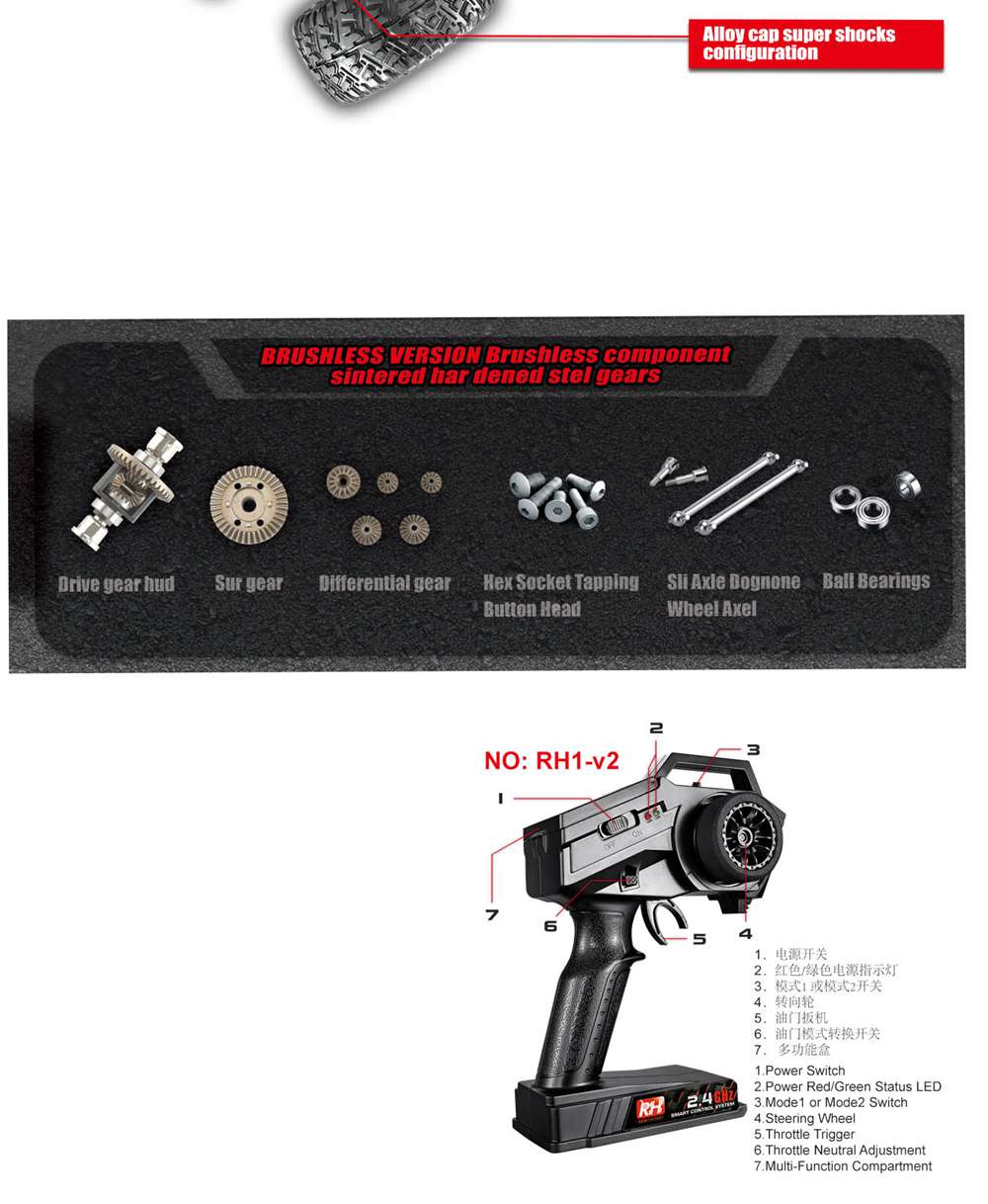 Remo Hobby 1635 SMAX 1/16 2.4G 4WD Brushless Electric Truck RC Car RTR