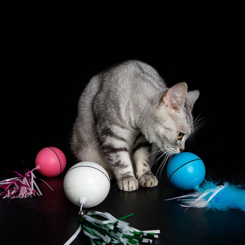 Automatic LED Flash Rolling Ball for Dogs Cat Toys White