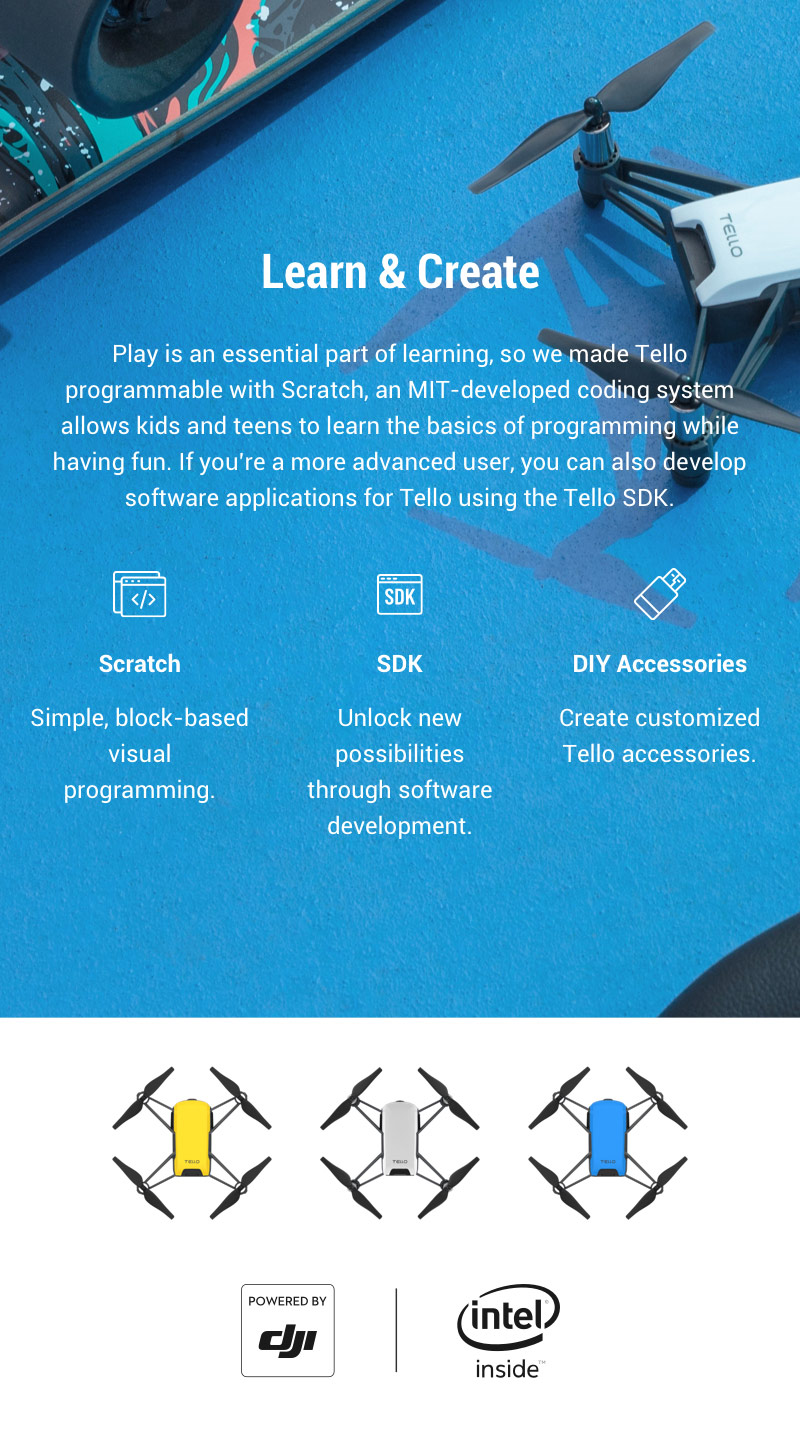 DJI Tello 720P WIFI FPV RC Drone BNF