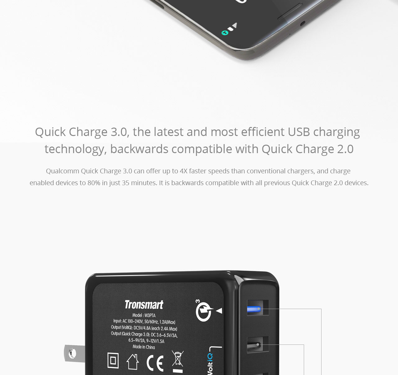 Tronsmart Quick Charge 3.0 USB Wall Travel Charger