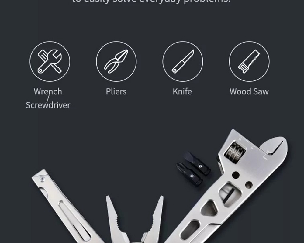 Xiaomi NEXTOOL 9 In 1 Multi-functional Wrench Knife Silver