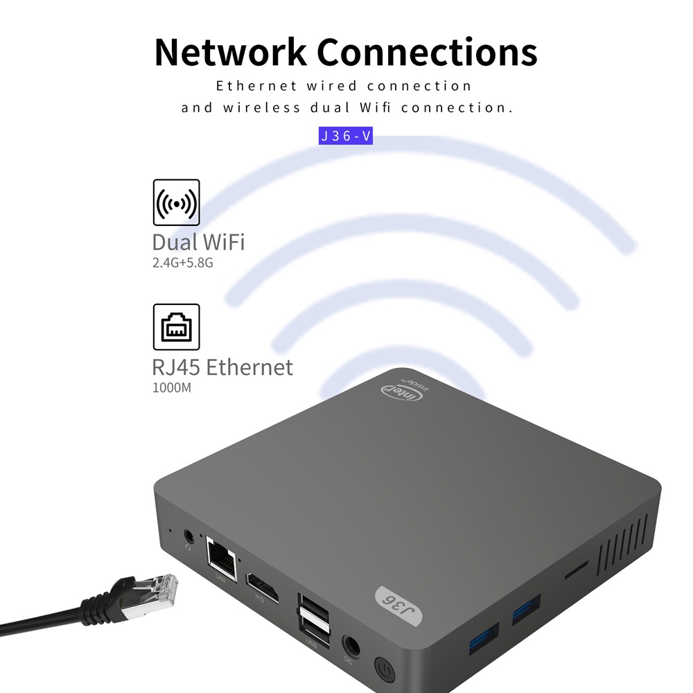 J36-V Intel Celeron J3160 Windows10 Mini PC 4GB/64GB