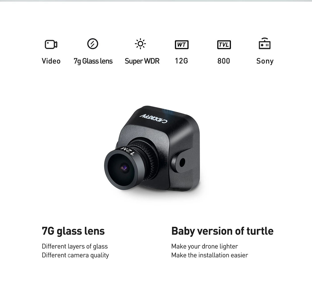 Caddx Baby Turtle 7G Glass Lens FPV Camera For FPV Racing Drone Black