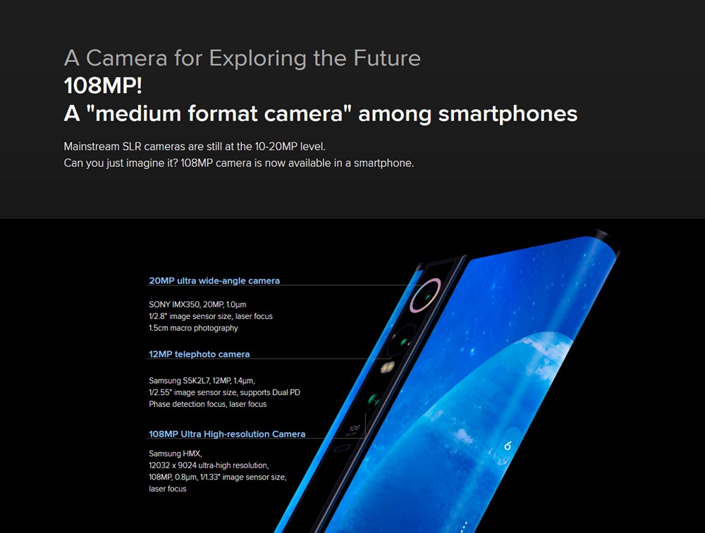 Xiaomi Mix Alpha 5G 7.92 Inch 12GB 512GB Smartphone Black