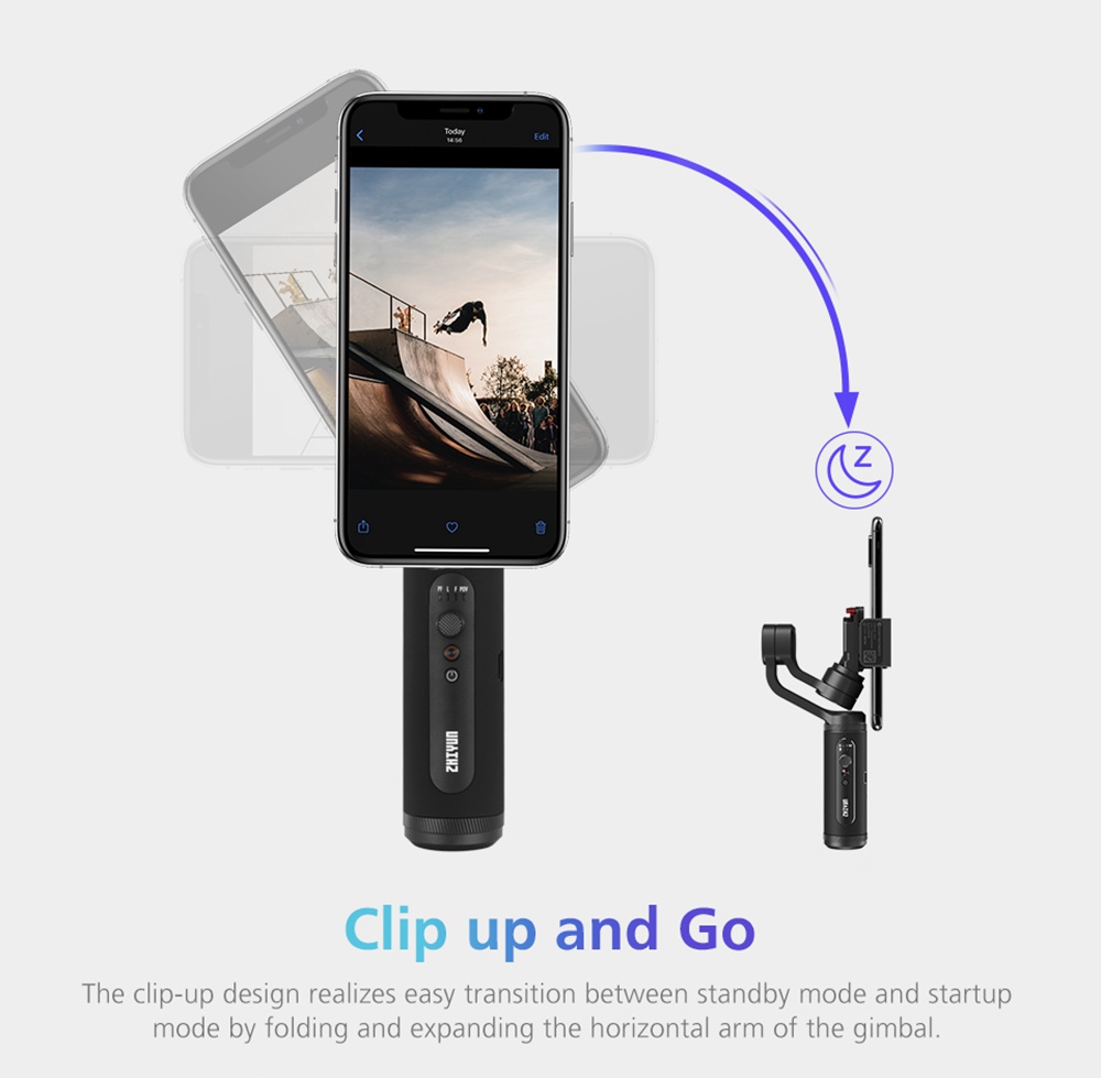 Zhiyun Smooth Q2 Pocket-Size 3-Axis Smartphone Gimbal Stabilizer Black