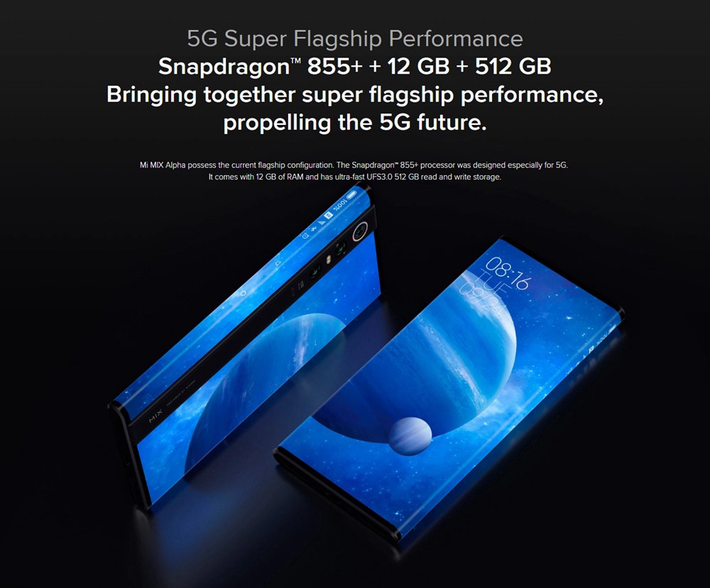 Xiaomi Mix Alpha 5G 7.92 Inch 12GB 512GB Smartphone Black