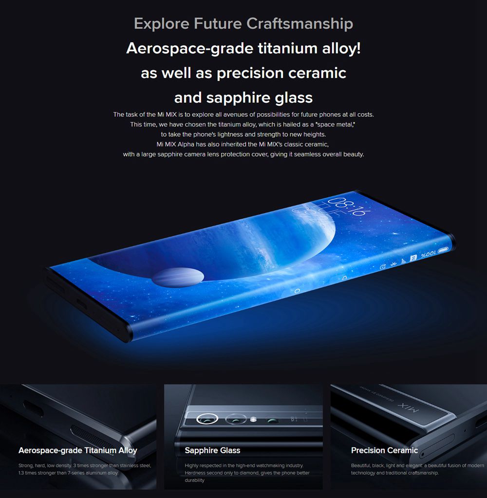 Xiaomi Mix Alpha 5G 7.92 Inch 12GB 512GB Smartphone Black