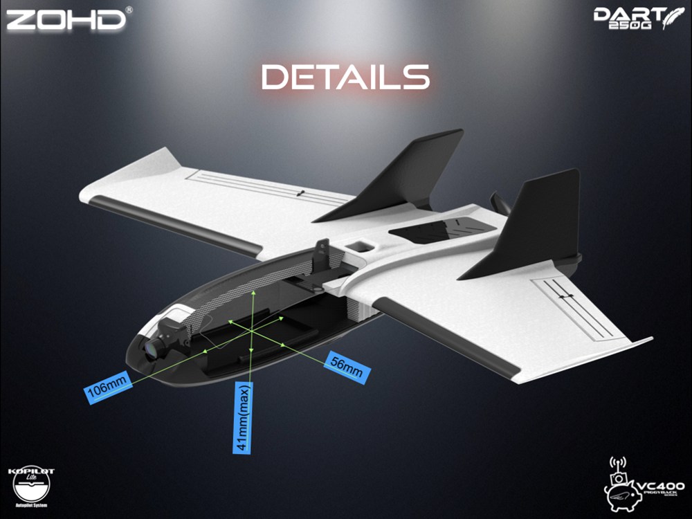 ZOHD Dart250G AIO EPP FPV RC Airplane PNP Version