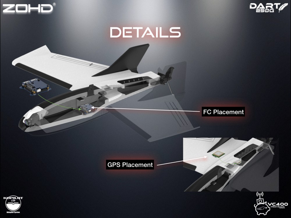 ZOHD Dart250G AIO EPP FPV RC Airplane PNP Version