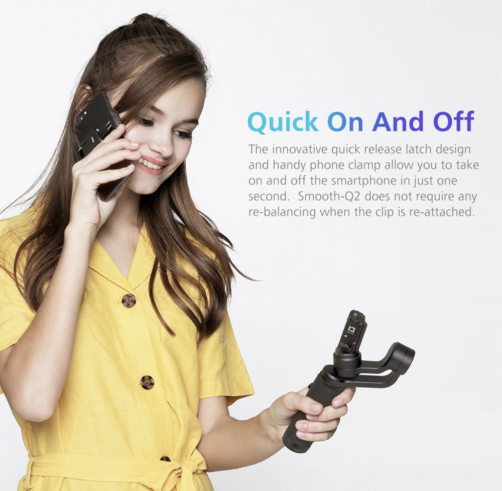 Zhiyun Smooth Q2 Pocket-Size 3-Axis Smartphone Gimbal Stabilizer Black