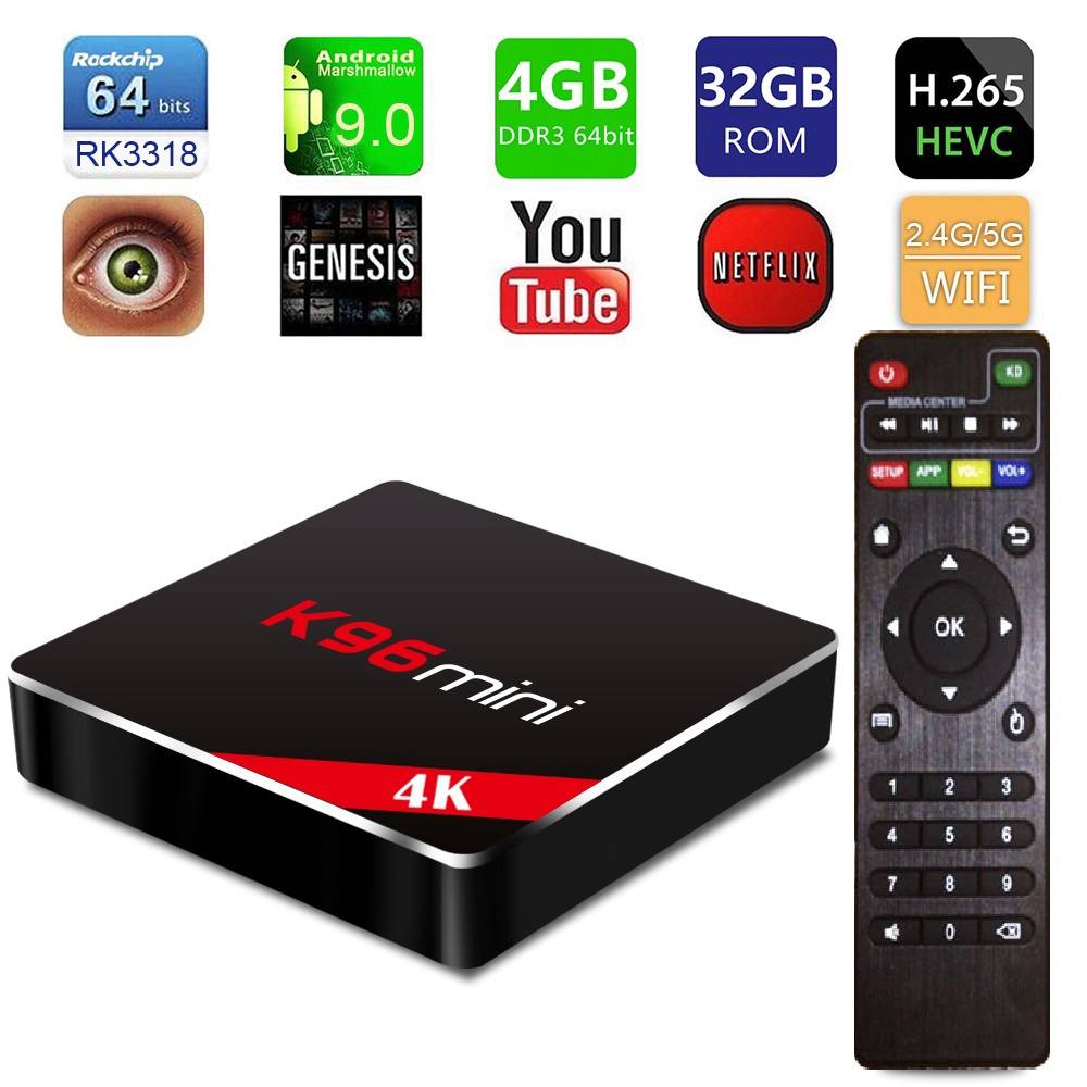 K96 Mini RK3318 Android 9.0 4K TV BOX 4GB/32GB