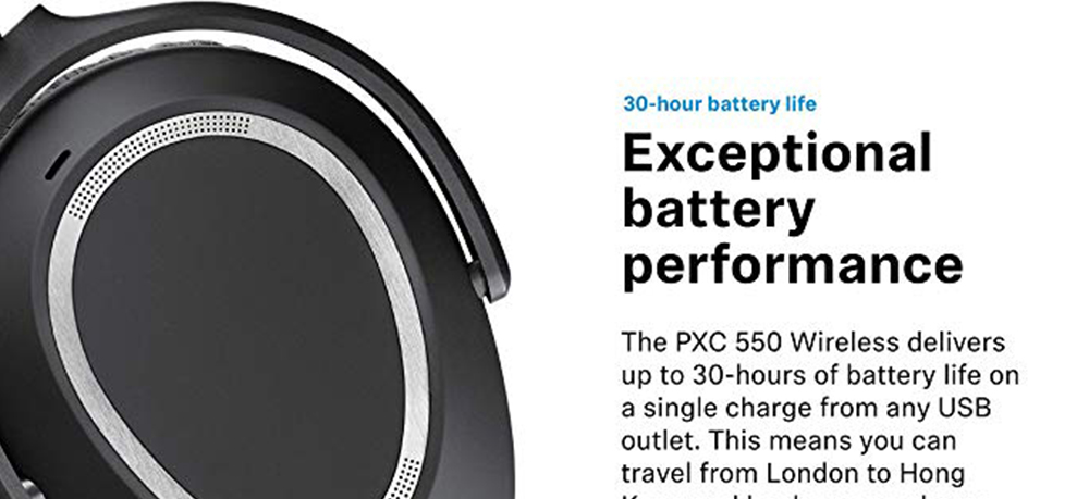 Sennheiser PXC 550 Wireless Headphone Bluetooth/NFC Black
