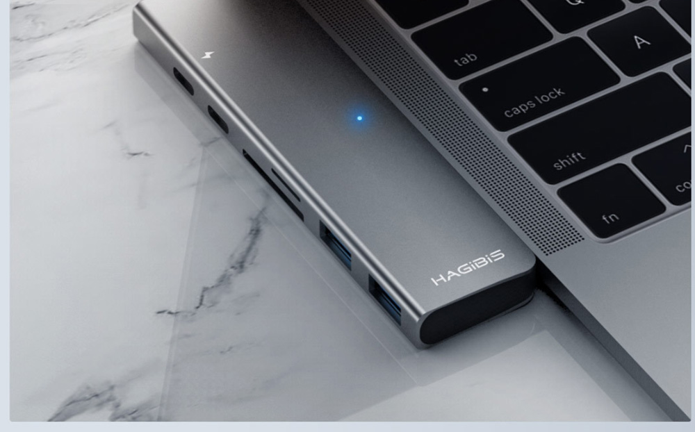 HAGIBIS Type-C Multifunctional Docking Station Dark Gray