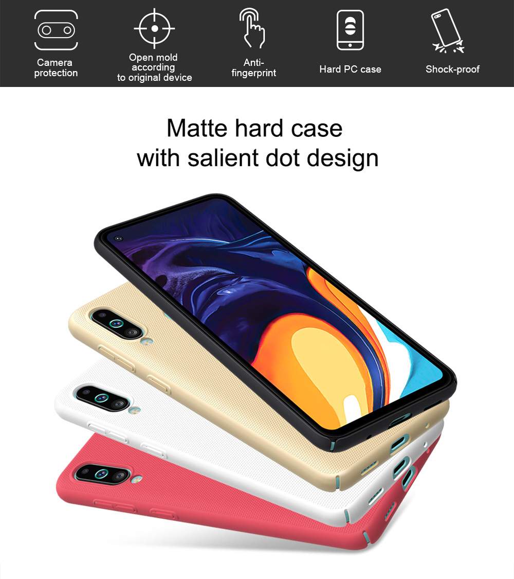 NILLKIN Protective Frosted PC Phone Case For Samsung Galaxy A60 Black