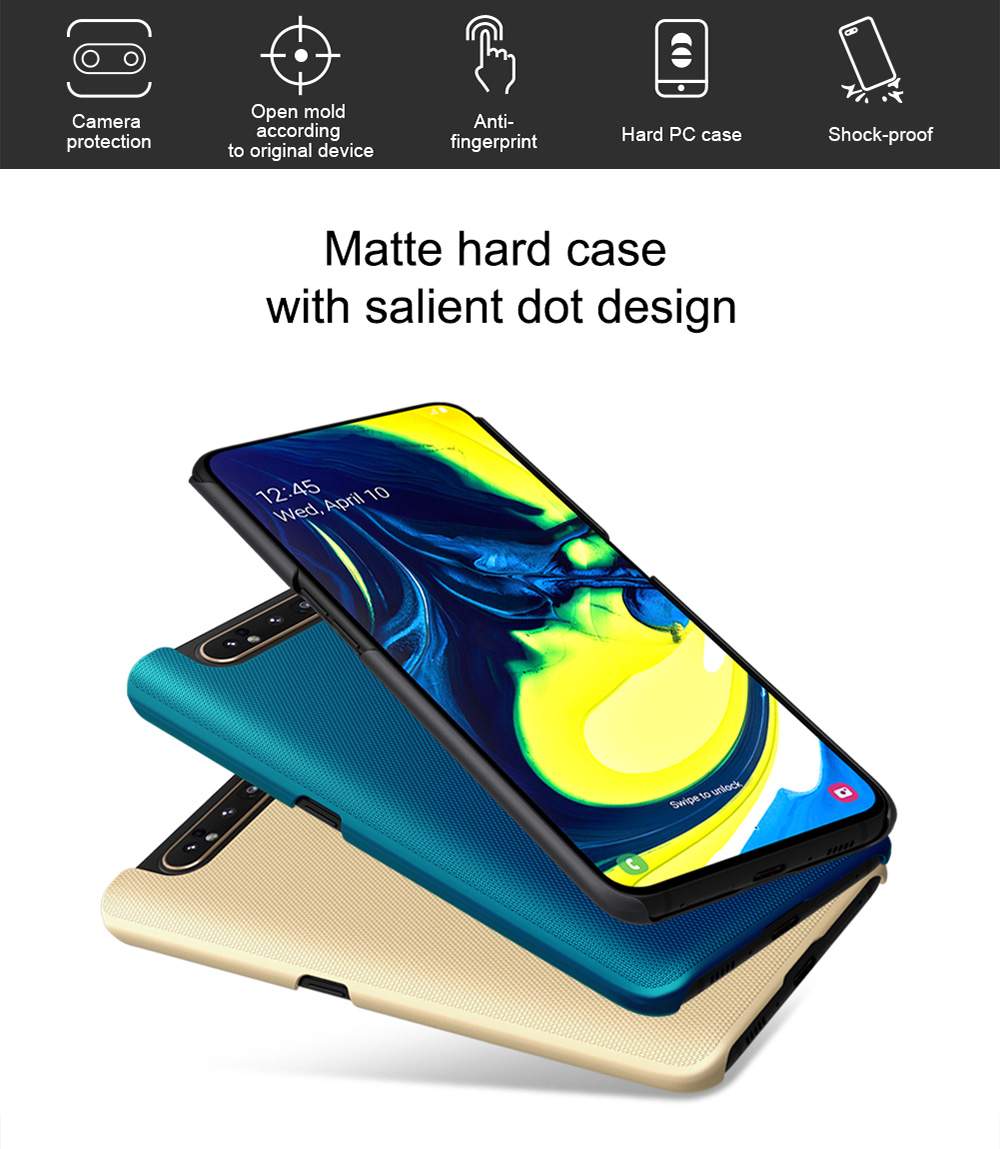 NILLKIN Frosted PC Phone Case For Samsung Galaxy A80 / A90 Gold