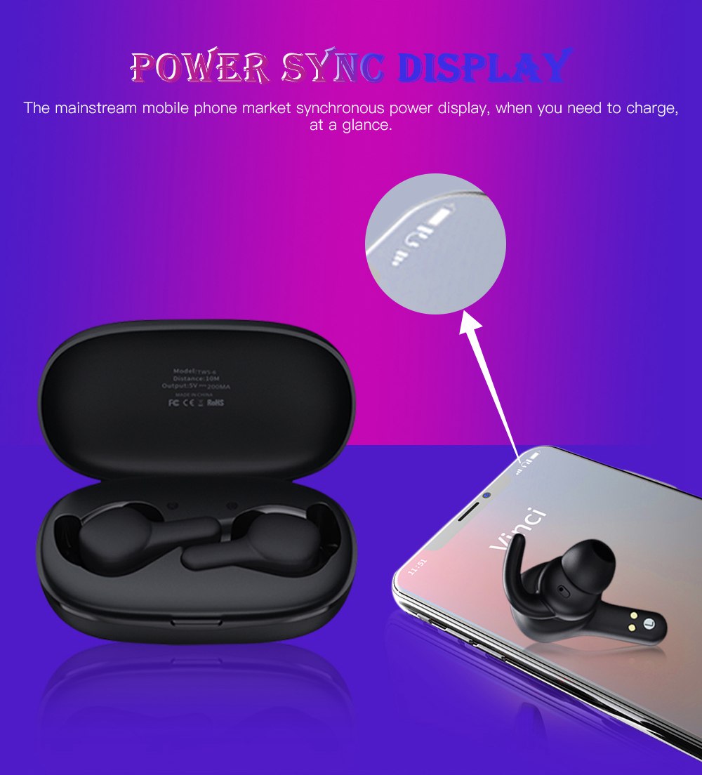 Remax TWS-6 Bluetooth 5.0 TWS Earphones White