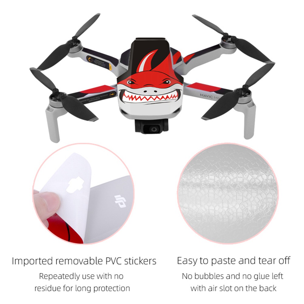 Sunnylife Sticker Set For DJI Mavic MINI RC AircrAircraft Blue Shark