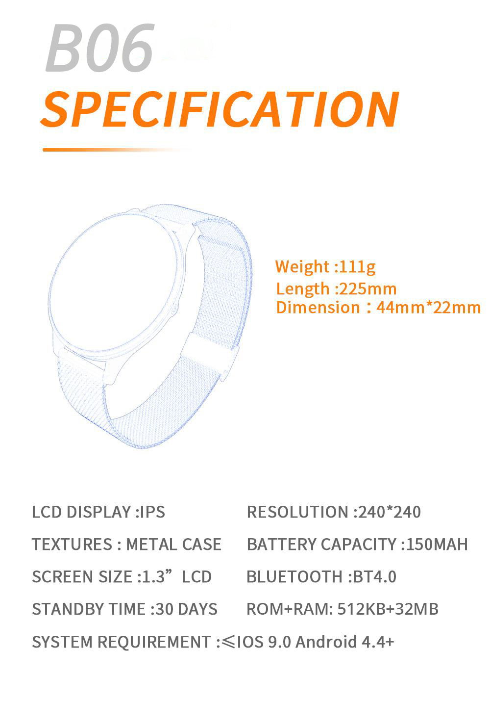 Makibes B06 Smart Watch Black