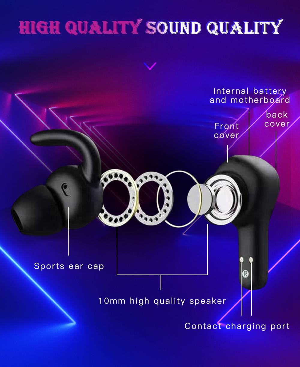 Remax TWS-6 Bluetooth 5.0 TWS Earphones White