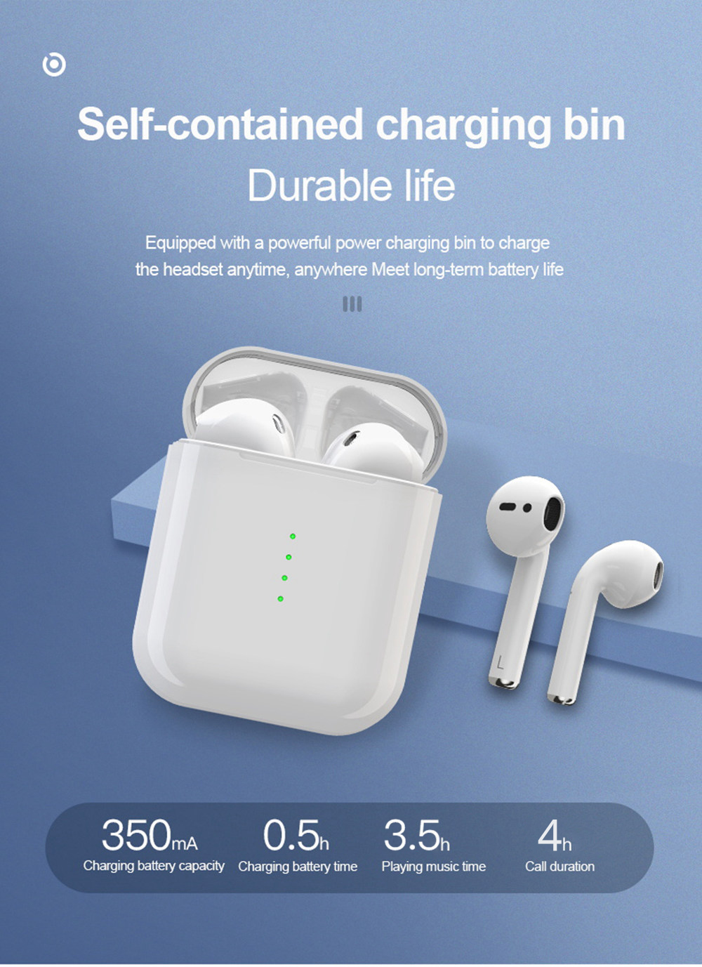 i10-TWS Bluetooth 5.0 Earbuds White