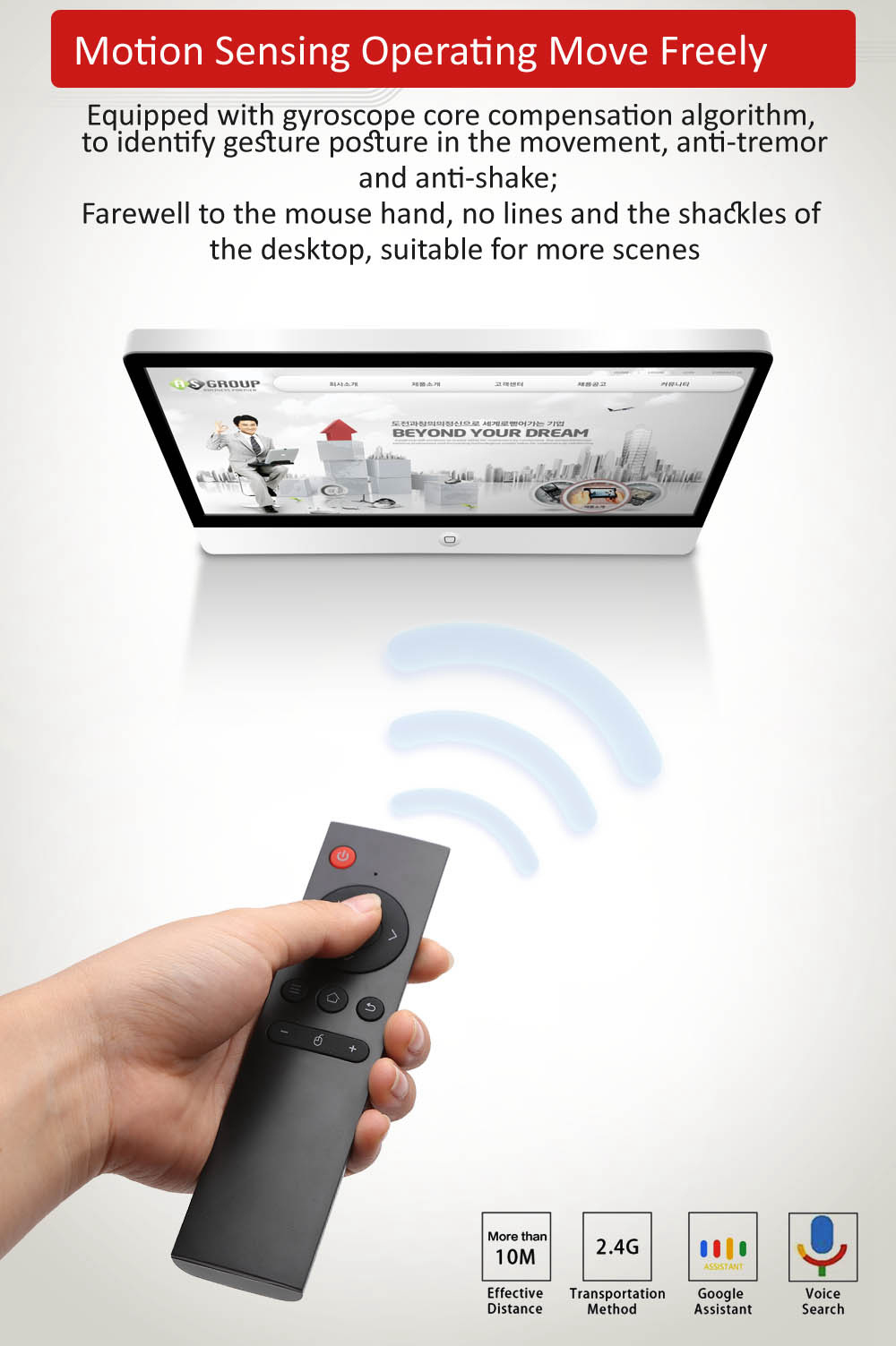 ALLK X12-M 2.4G Voice Remote Control Wireless Air Mouse Black