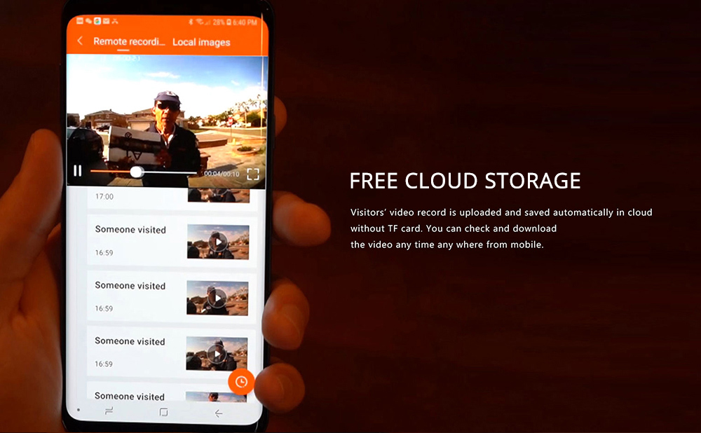 Dophigo DPH-DI-200 Smart Wifi Video Doorbell White UK Plug