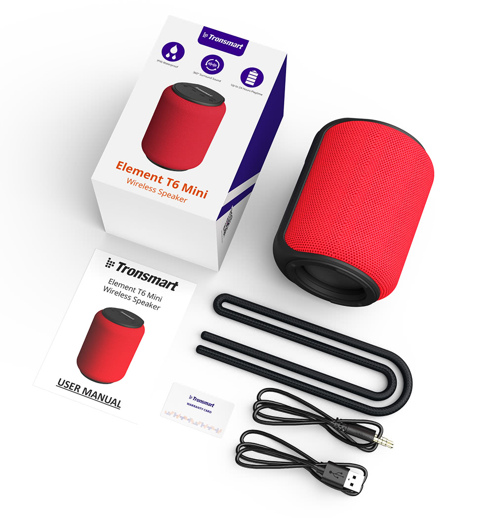 Tronsmart Element T6 Mini Bluetooth 5.0 Speaker - Red