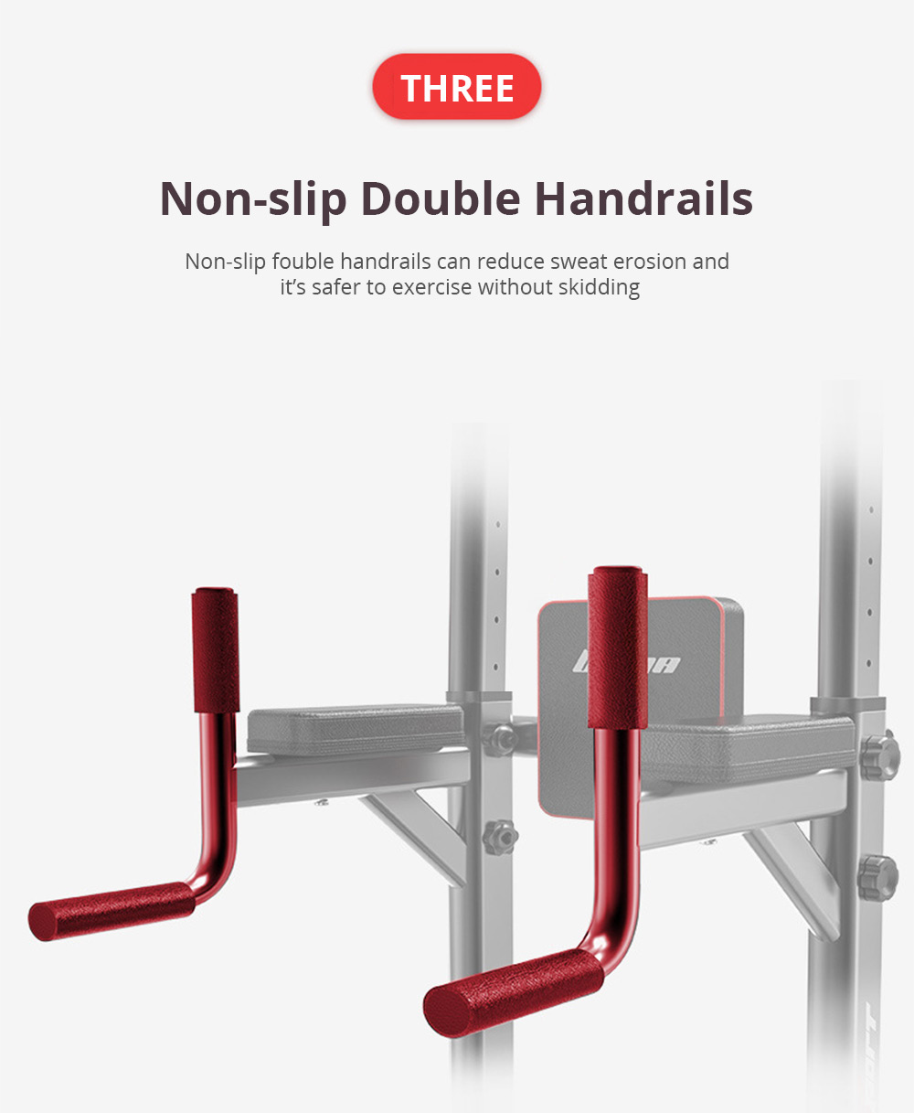 Multi-Function Adjustable Height Single Parallel Bars Black