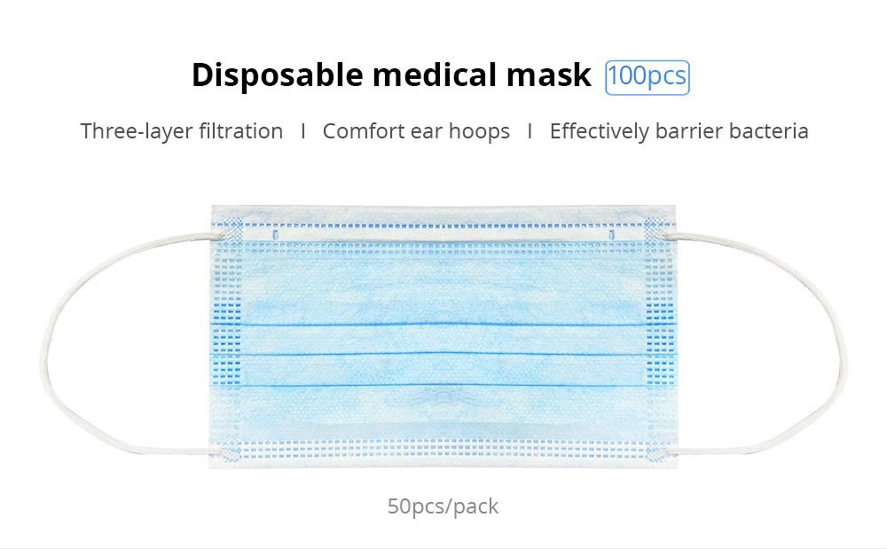 100PCS Medical Disposable Masks With CE FDA Certified