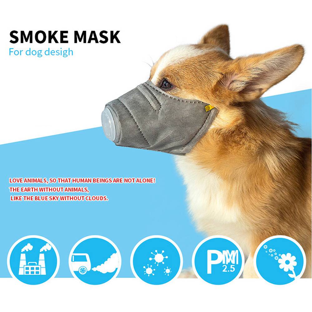 3PCS SEETOYS Dog Protective Masks Size L Grey