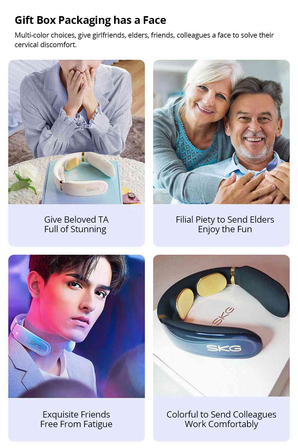 SKG K6 Intelligent Electronic Cervical Massager Neck Guard Device Blue