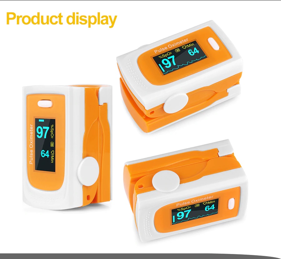 Portable Fingertip Oximeter Blood Oxygen Heart Rate Monitor Blue