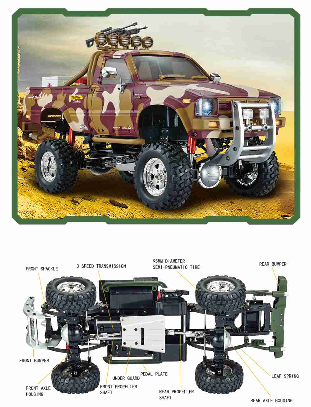 HG P417 RC Car Army Green